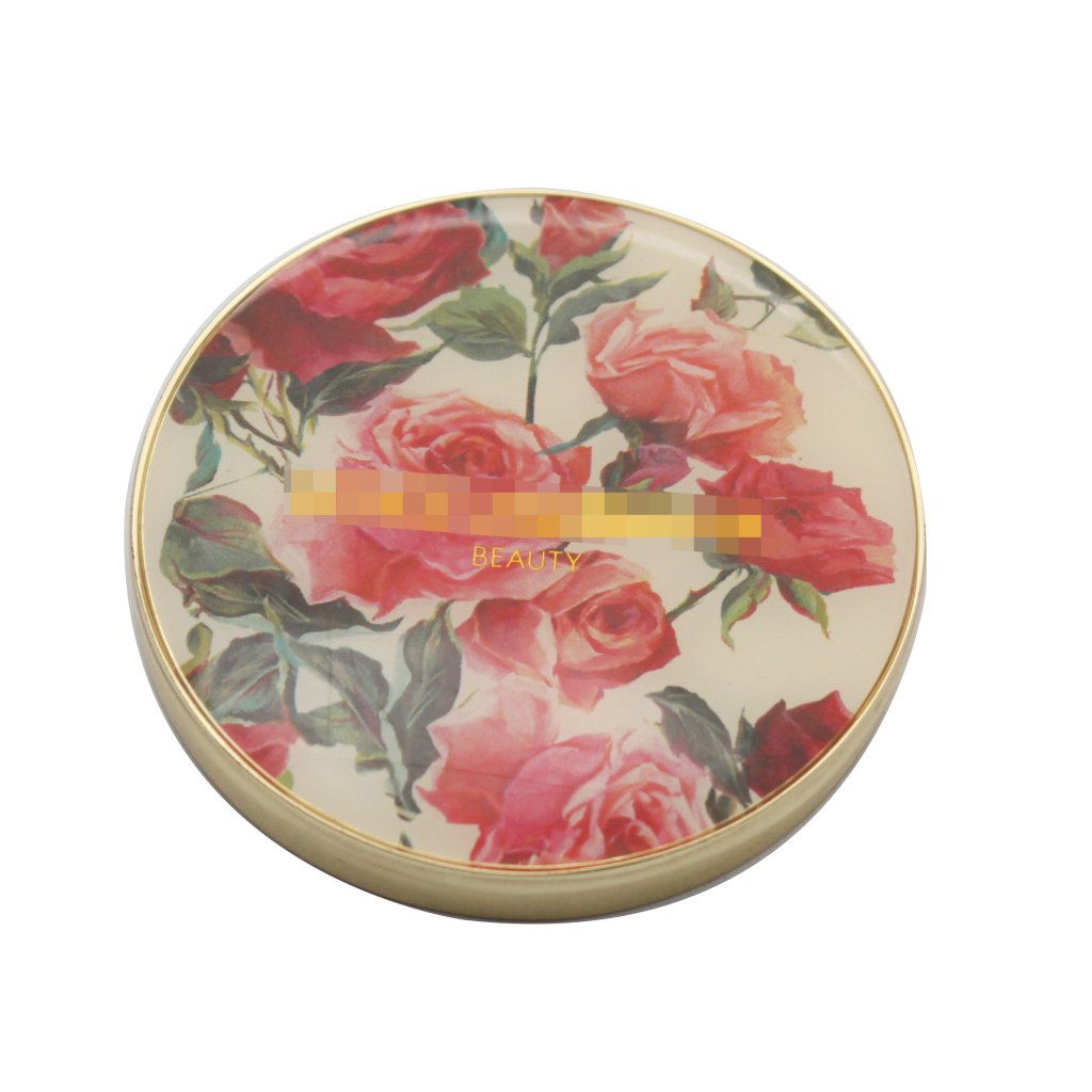 Custom Metal Compact Mirrors with Epoxy & Gold Logo
